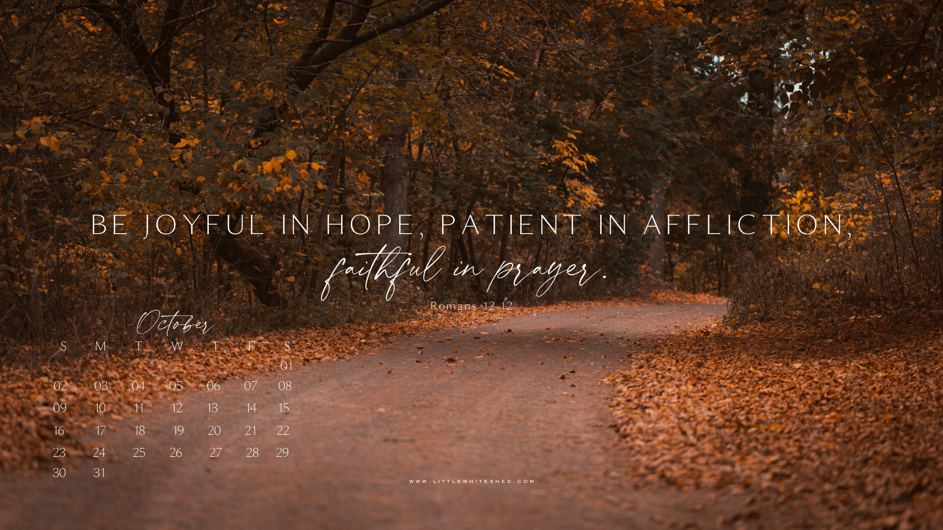 Free Download - October 2022 Desktop Wallpaper – Little White Shed & Co